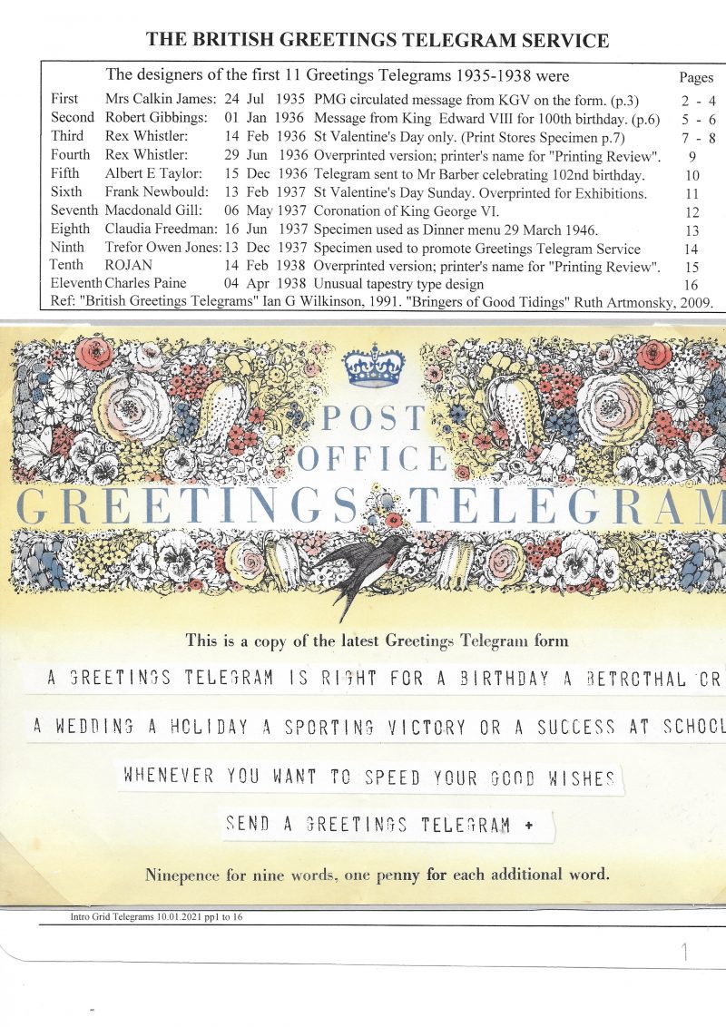 British Greetings Telegrams 1935-1938 - ABPS