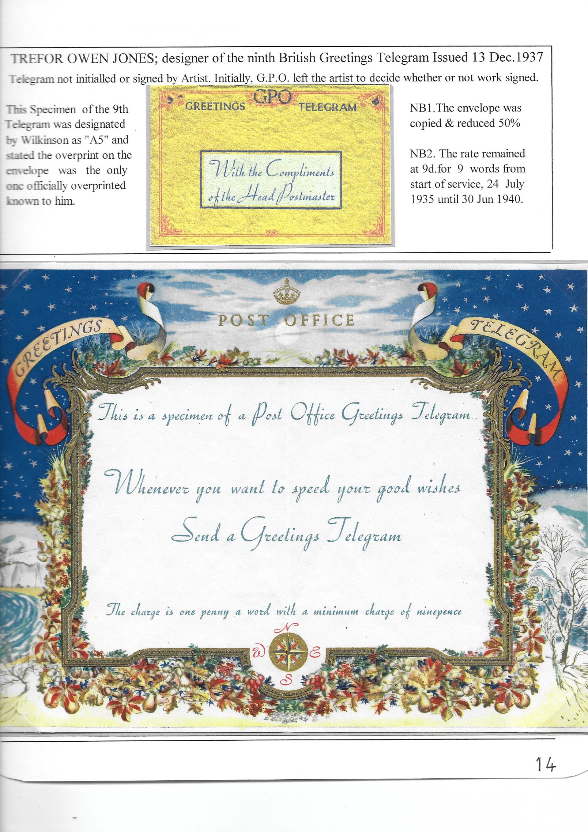 British Greetings Telegrams 1935-1938 - ABPS