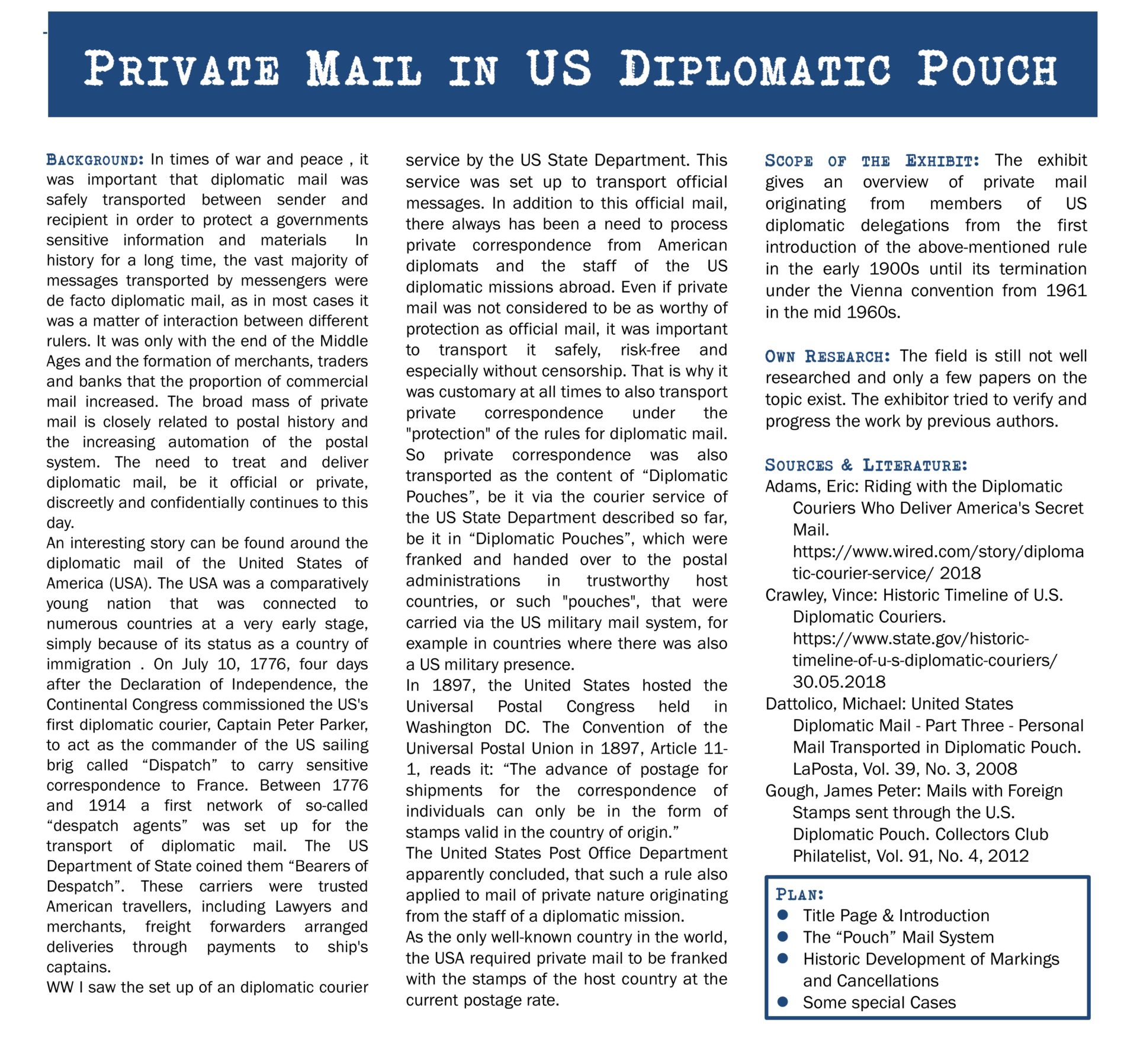 Private Mail in US Diplomatic Pouch - ABPS