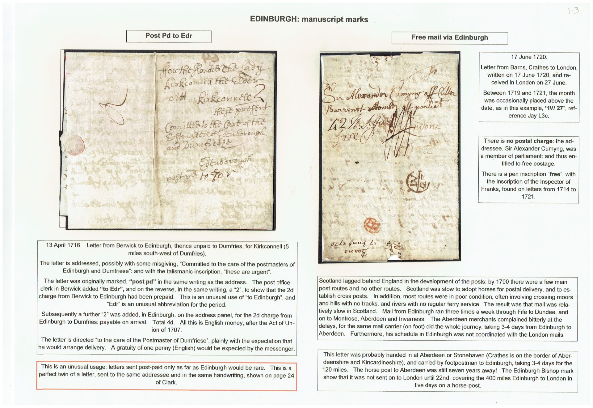 Early Mail Routes of Scotland 1660-1750 - ABPS