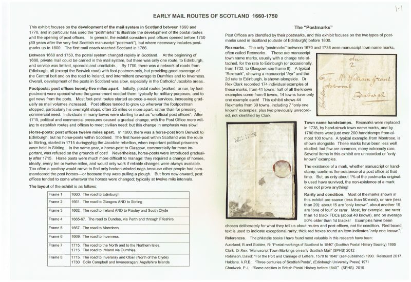 Early Mail Routes of Scotland 1660-1750 - ABPS